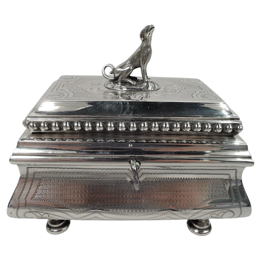 Fancy Antique Kerr Sterling Silver Keepsake Casket Box For Sale at 1stDibs