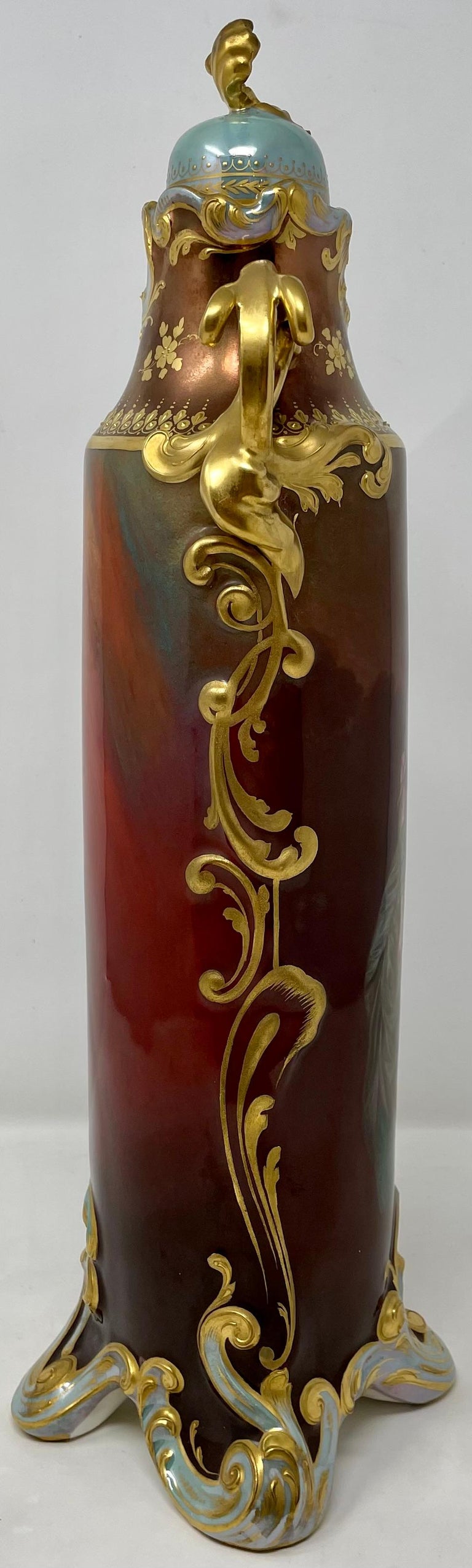 Antique Austrian Porcelain Urn and Cover with Portrait by Thomas ...