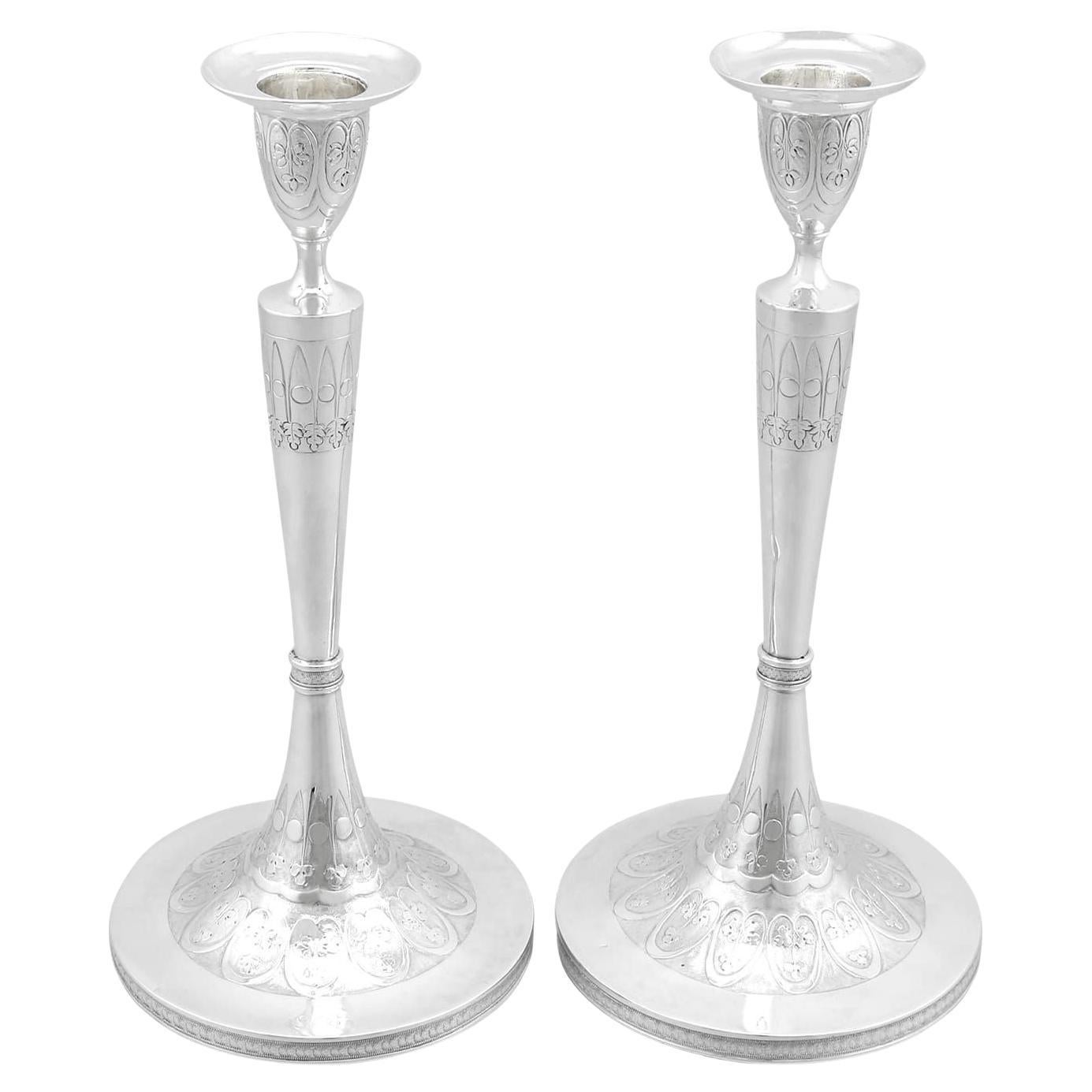 Antique Austrian Silver Candlesticks 1810 For Sale at 1stDibs