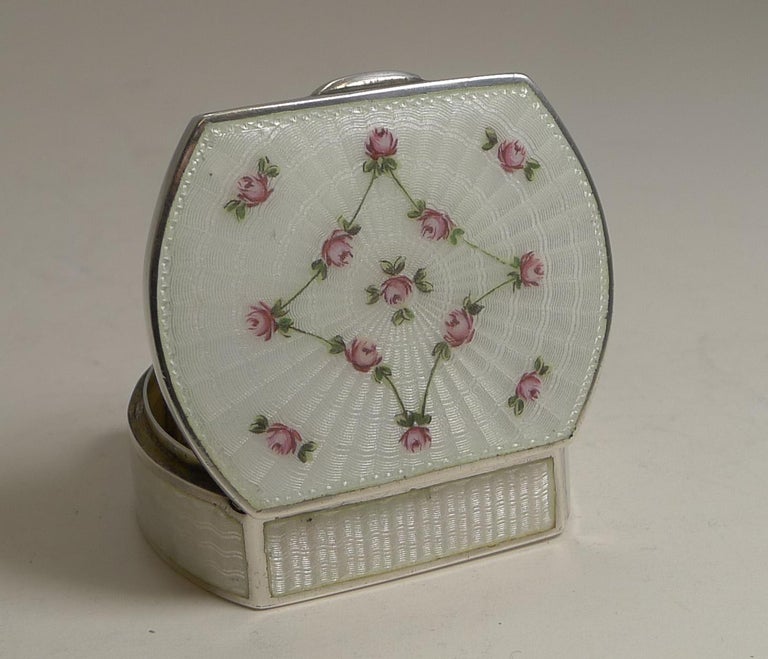 Antique Austrian Sterling Silver and Guilloche Enamel Pill Box, circa ...