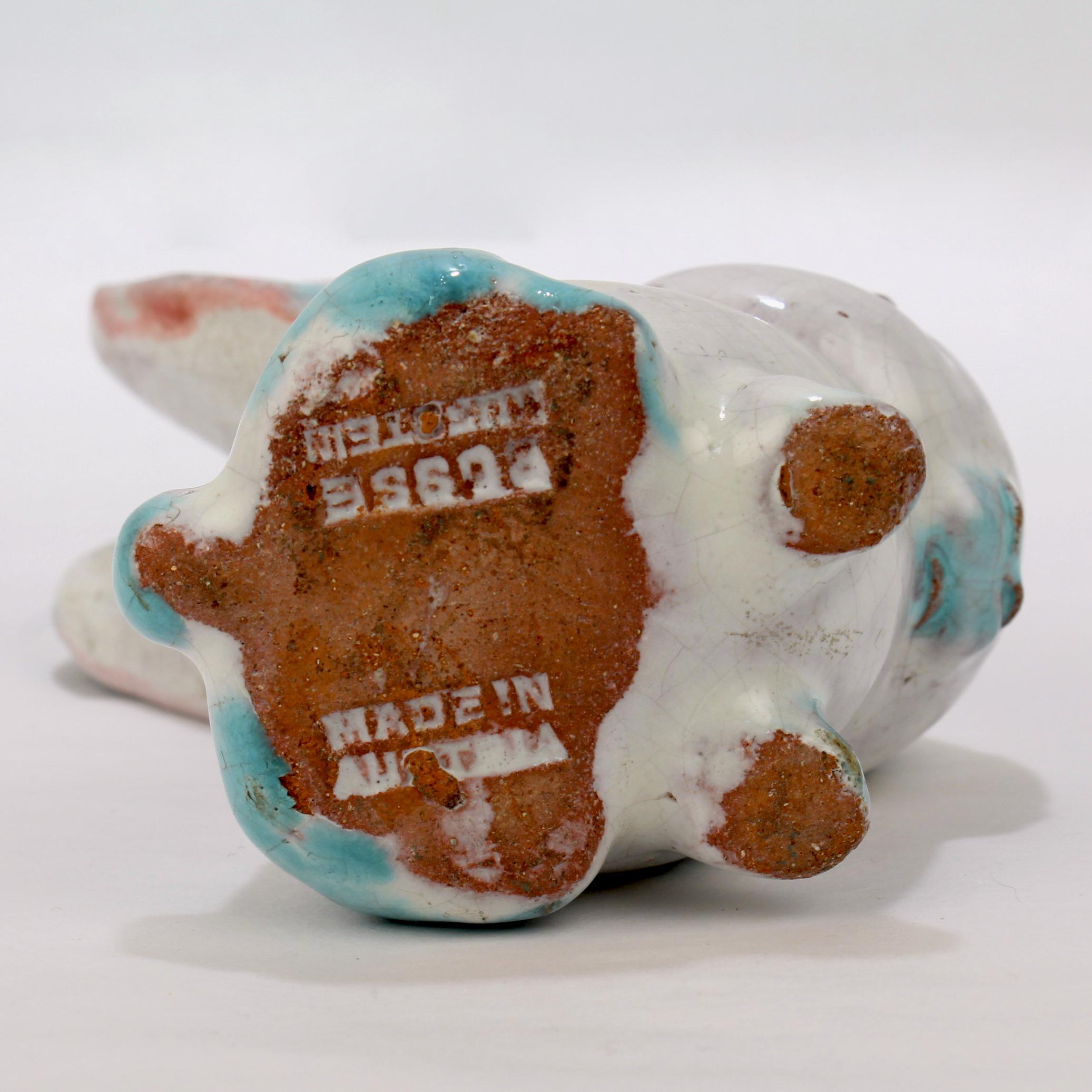Antique Austrian Terracotta Pottery Rabbit Figurine by Walter Bosse for ...