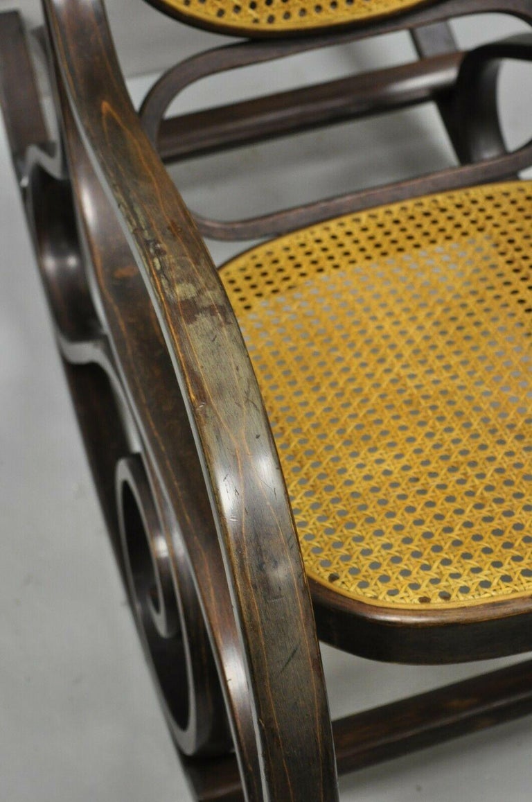 Antique Austrian Thonet Bentwood and Cane Rocker Rocking Chair at 1stDibs