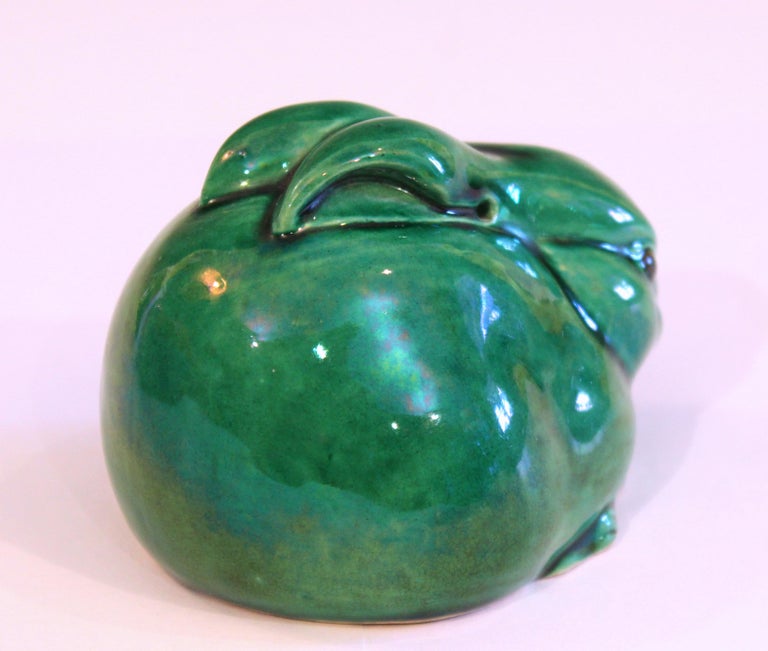 Antique Awaji Pottery Bunny Rabbit Green Crackle Glaze Figure Signed ...