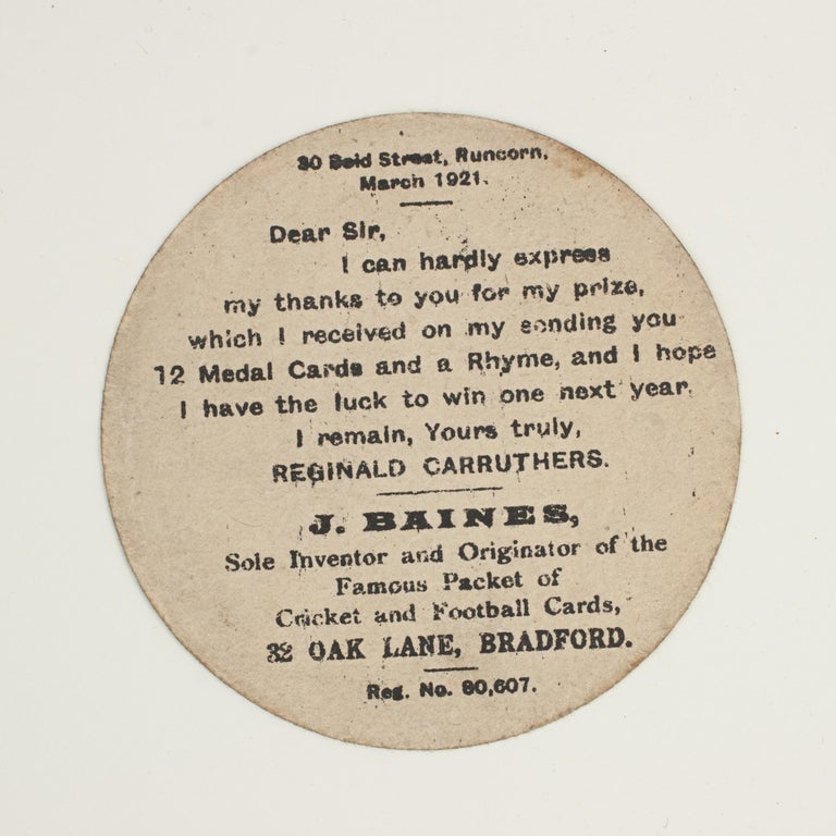 Antique Baines Football Trade Card, Third Lanark For Sale at 1stDibs