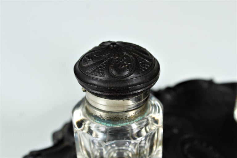 Antique Bakelite Inkwell and Pen Tray with Glass Inserts, circa 1920 ...