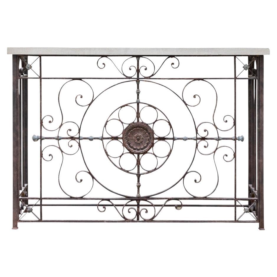 Italian Tile Top Dining Table with Wrought Iron Base at 1stDibs