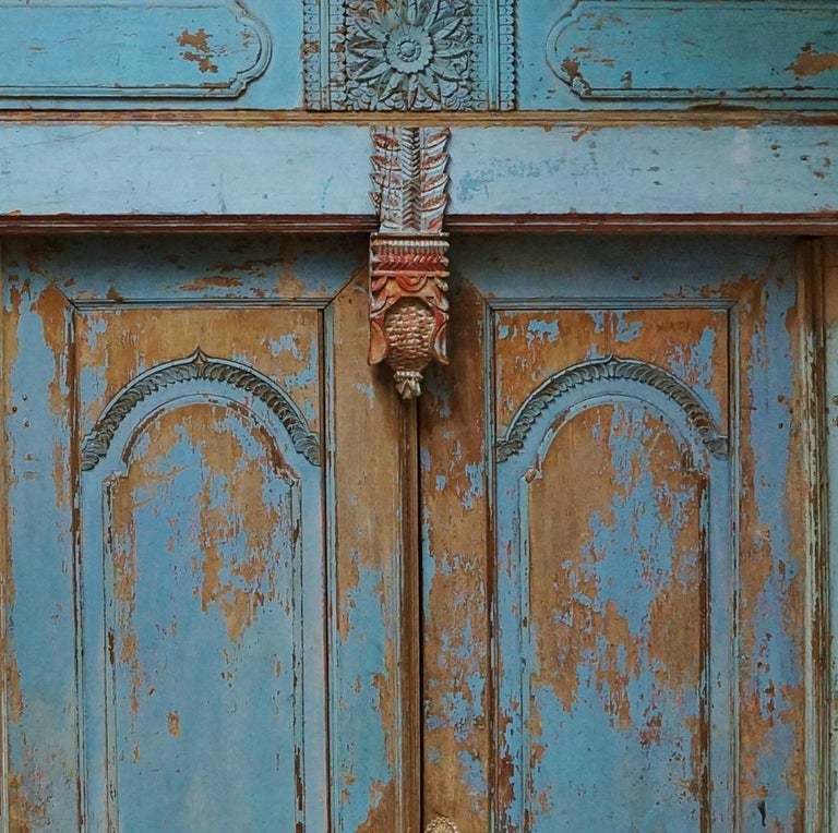 Antique Balinese Carved Doors in Azur Blue, Bali For Sale at 1stDibs