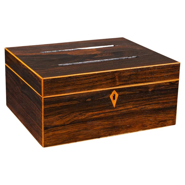 Antique Ballot Box, English, Rosewood, Inlaid, Voting, Post, Victorian ...