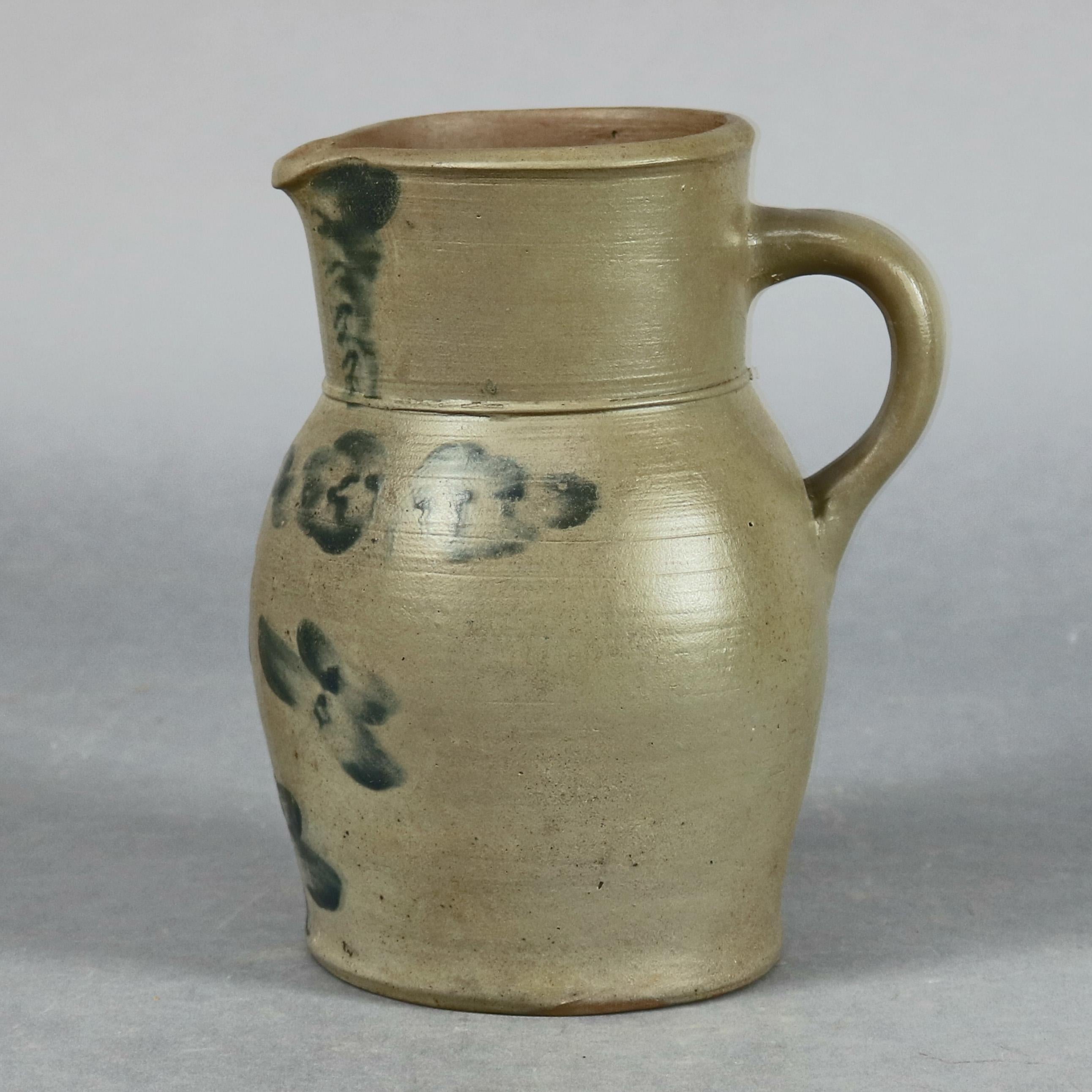 Antique Baltimore Peter Herman Blue Decorated Stoneware Batter Jug ...