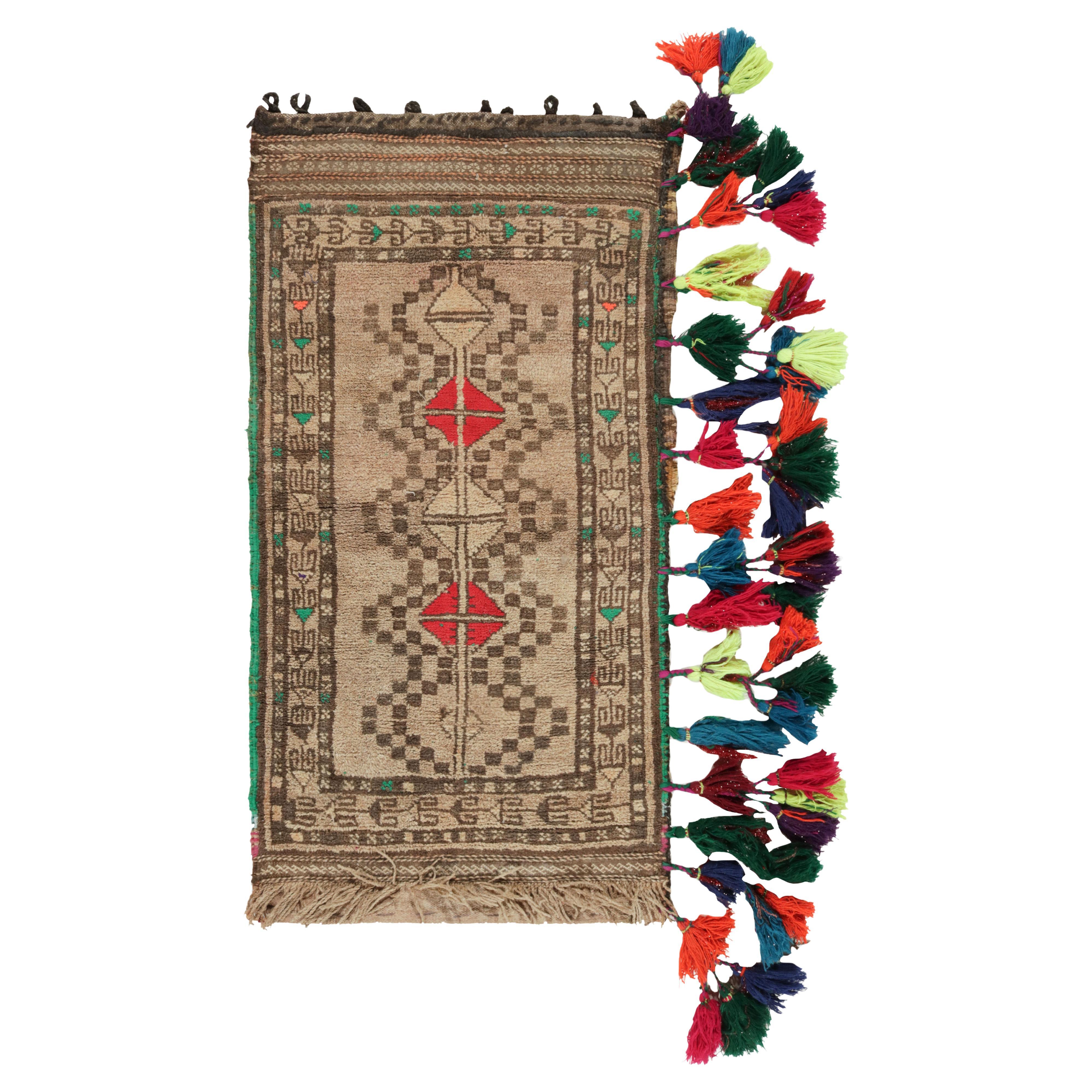 Antique Baluch Persian Rug in Brown, Beige Geometric Pattern by Rug and ...