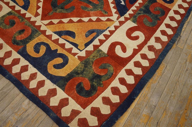 Late 19th Century Kirghiz Felt Shyrdak Carpet ( 6' x 12' - 188 x 365 ...