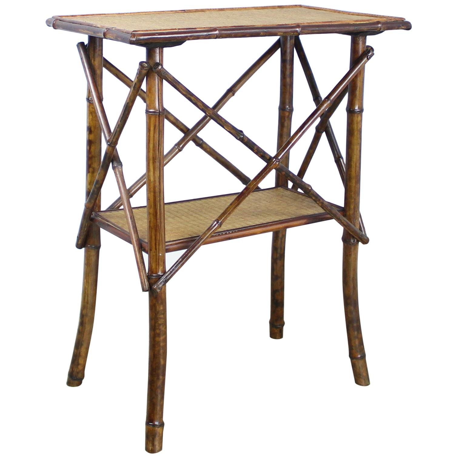 Antique Bamboo Side Table, Decorative Details at 1stDibs