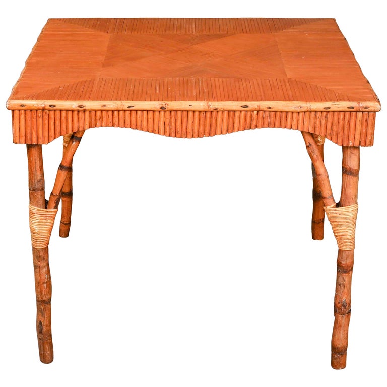Game table, Bamboo Square For Sale at 1stDibs