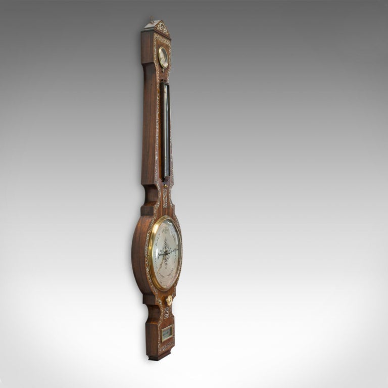 Antique Banjo Barometer, English, Rosewood, Mother of Pearl, Victorian ...