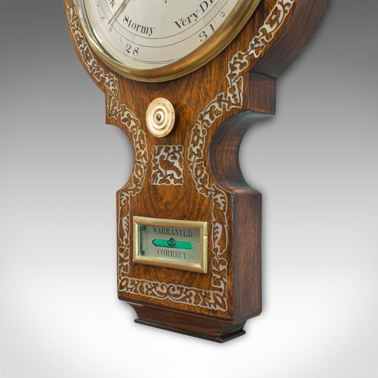 Antique Banjo Barometer, English, Rosewood, Mother of Pearl, Victorian ...