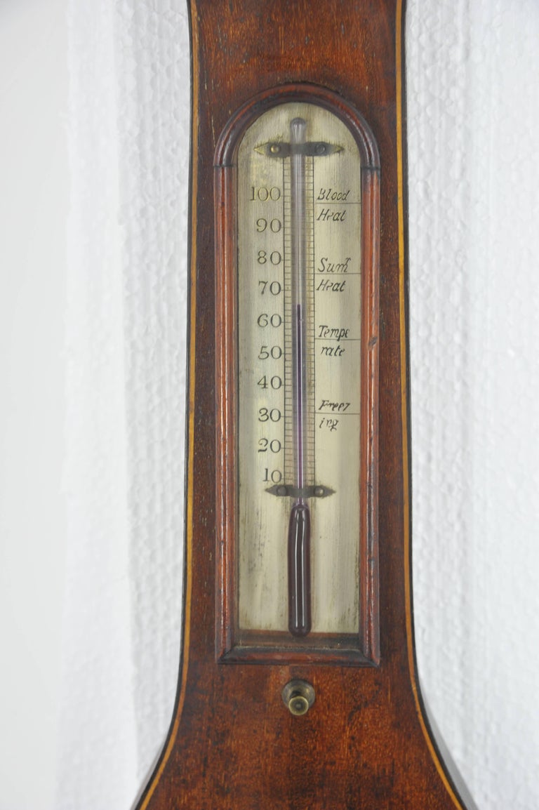 Antique Banjo Barometer, Decorative Barometer, Georgian Mahogany ...