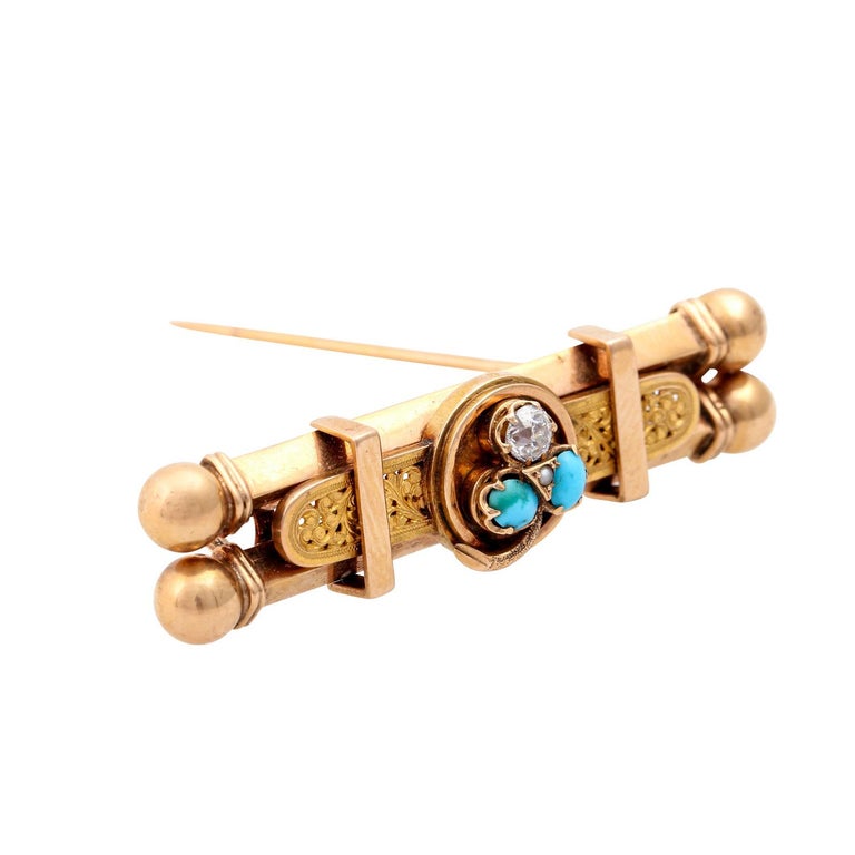 Antique Bar Brooch Around 1880 For Sale at 1stDibs