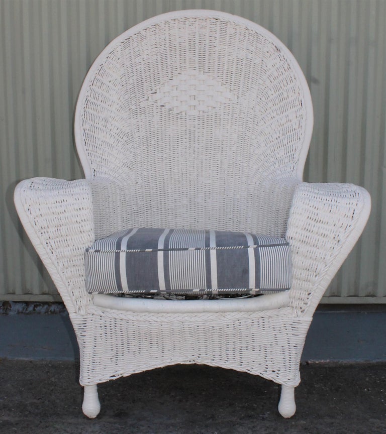 Antique Bar Harbor Wicker Fan Back Chair at 1stDibs | antique fan back ...