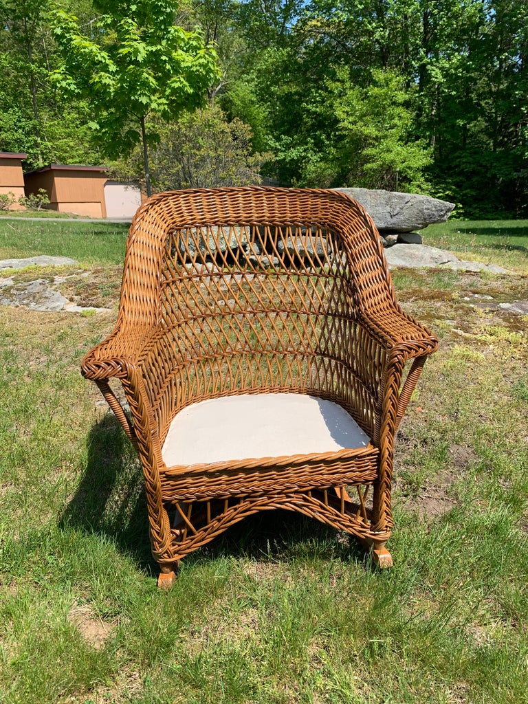 Antique Bar Harbor Wicker Rocker at 1stDibs | 1920s wicker furniture ...