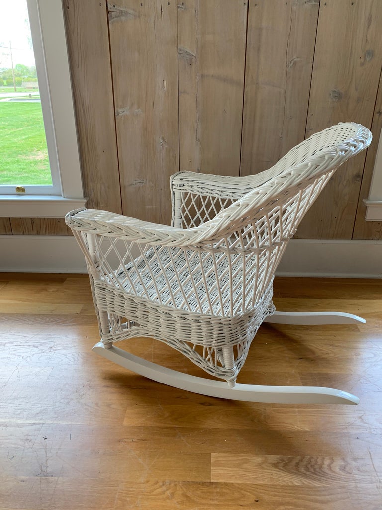 Antique Bar Harbor Wicker Rocker For Sale at 1stDibs