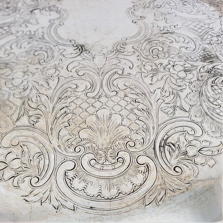 Antique Barker-Ellis Silver Plated Gallery Serving Tray with Ornate ...