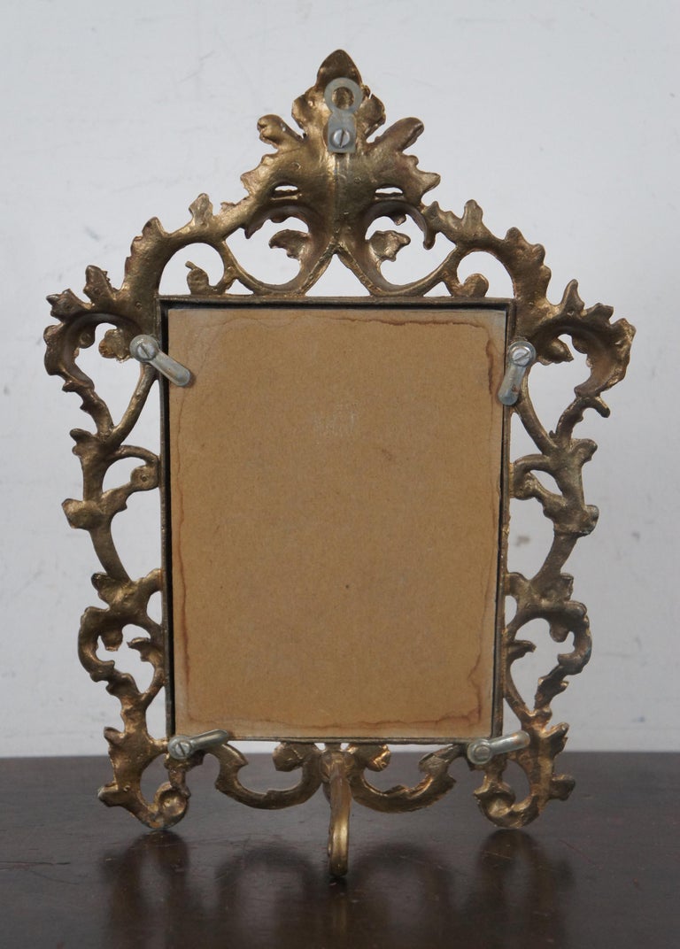 Antique Baroque Cast Iron Gilt Tabletop Picture Mirror Frame French ...