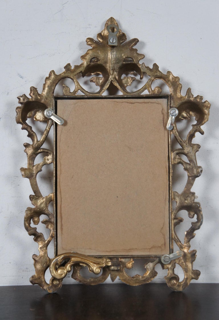 Antique Baroque Cast Iron Gilt Tabletop Picture Mirror Frame French ...