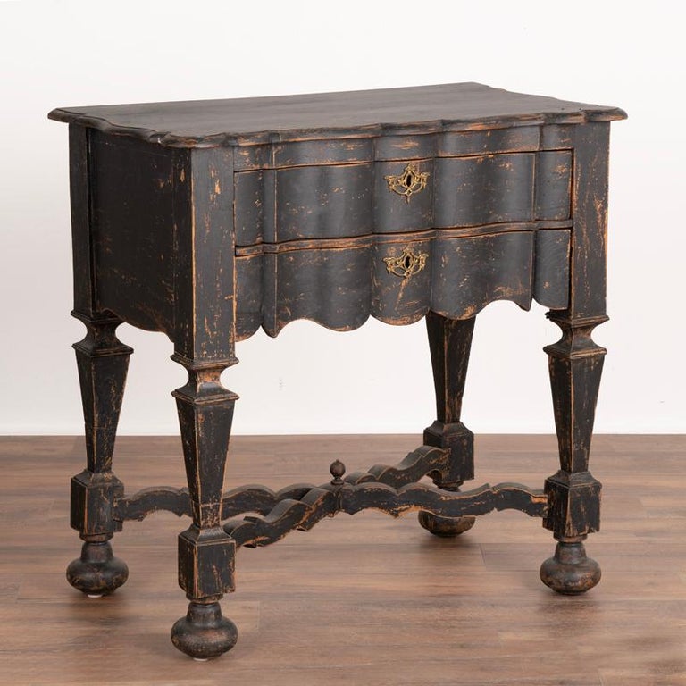 Antique Baroque Side Table Painted Black from Denmark For Sale at 1stDibs