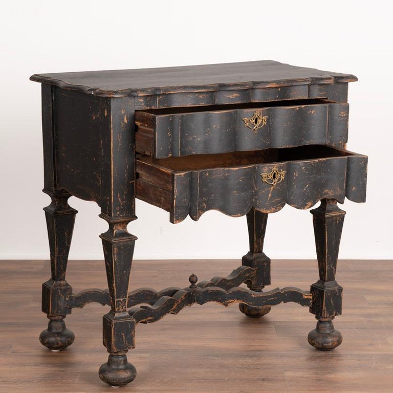 Antique Baroque Side Table Painted Black from Denmark For Sale at 1stDibs