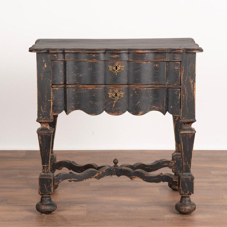 Antique Baroque Side Table Painted Black from Denmark For Sale at 1stDibs