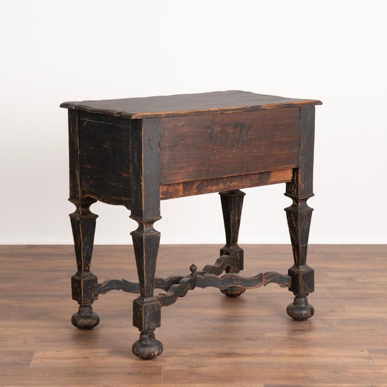 Antique Baroque Side Table Painted Black from Denmark For Sale at 1stDibs