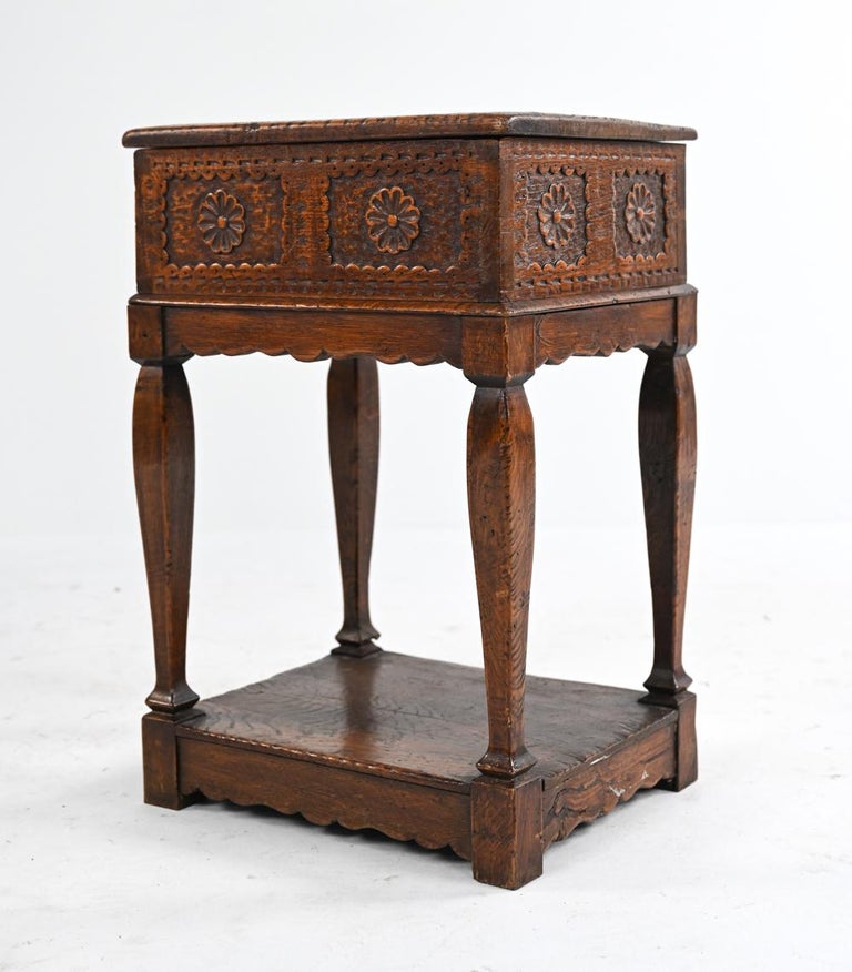 Antique Baroque-Style Carved Oak Bible Box For Sale at 1stDibs