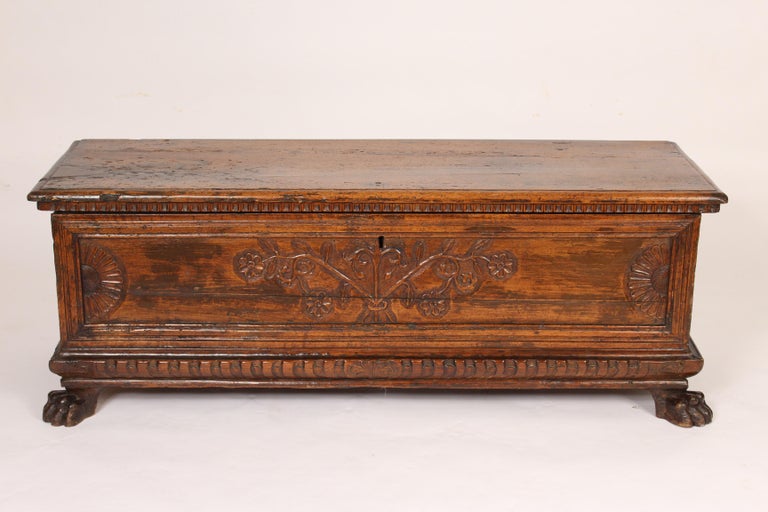Antique Baroque Style Walnut Cassone at 1stDibs