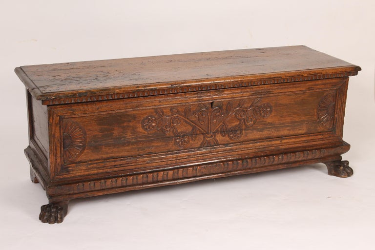 Antique Baroque Style Walnut Cassone at 1stDibs