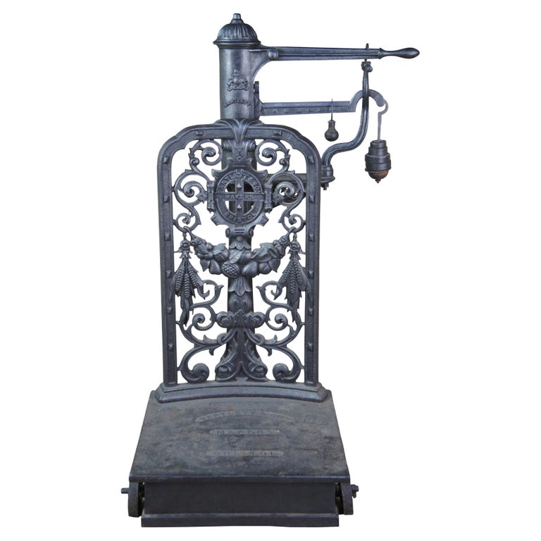 Antique Bartlett and Sons Cast Iron Industrial Platform Grain Feed ...