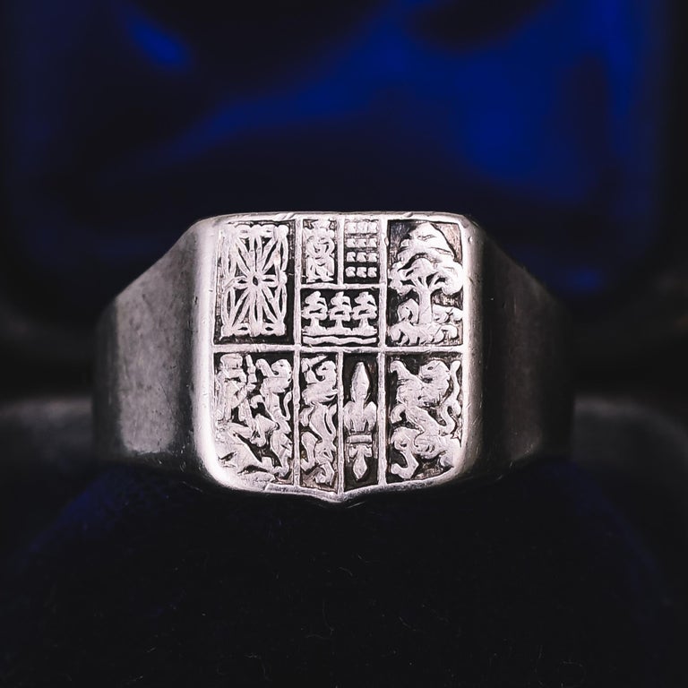 Antique Basque Coat of Arms ZAZPIAK BAK Signet Ring at 1stDibs