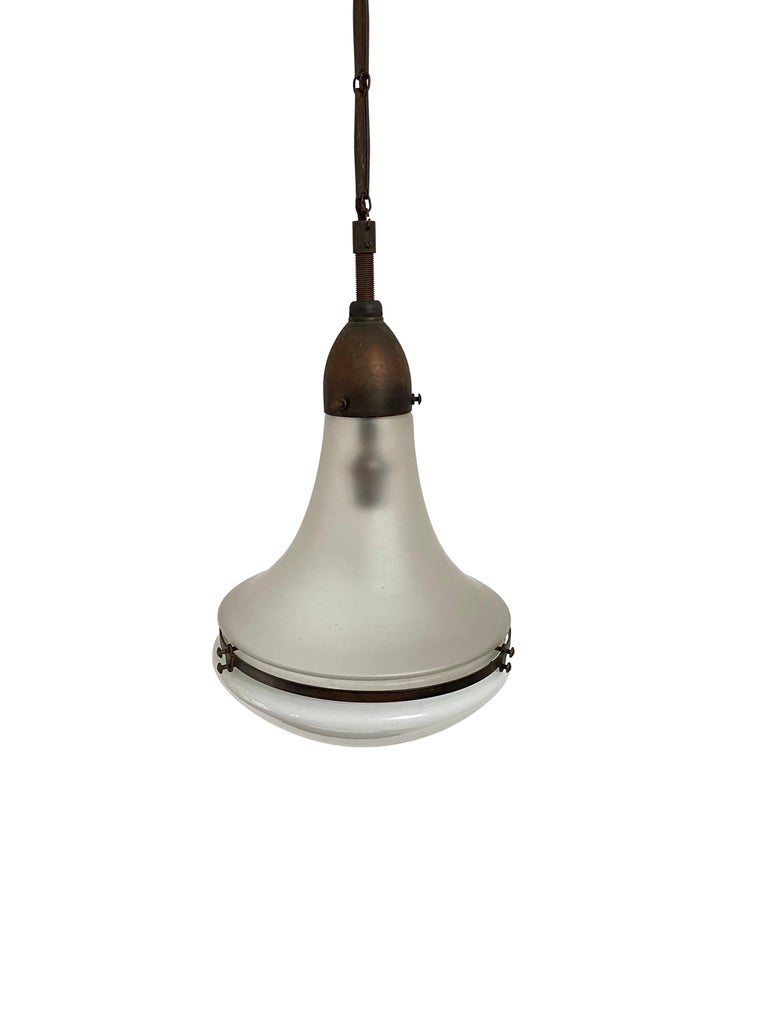 Antique Bauhaus Peter Behrens Opaline Milk Glass Ceiling Pendant Light ...