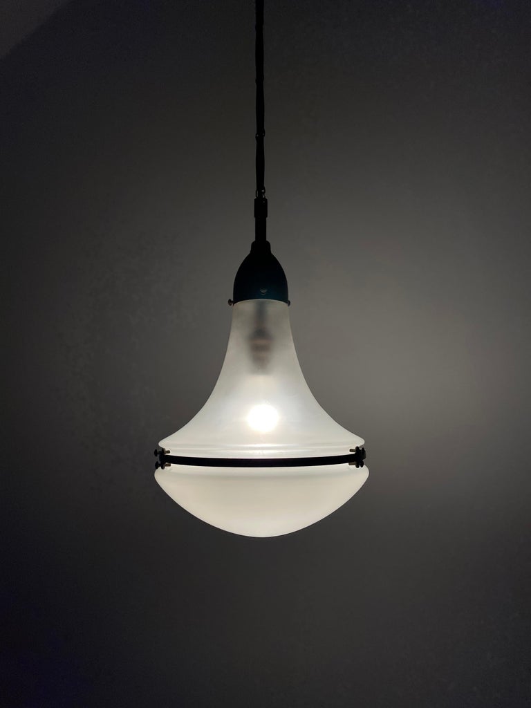 Antique Bauhaus Peter Behrens Opaline Milk Glass Ceiling Pendant Light ...