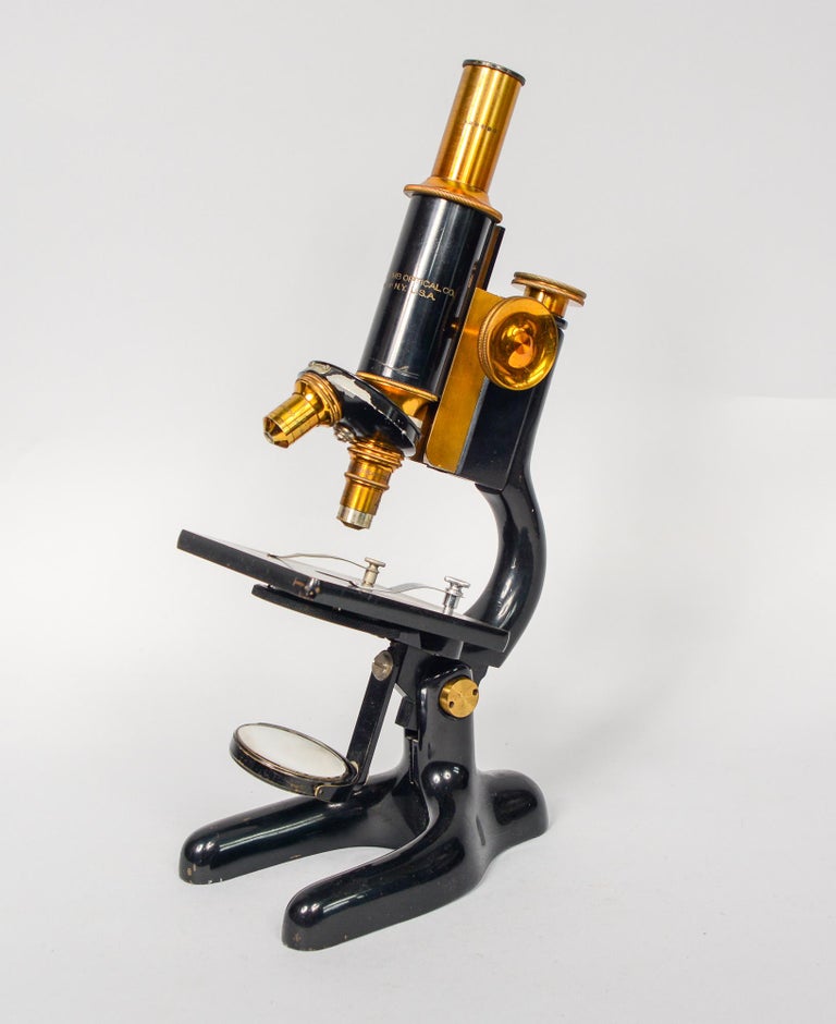 Antique Bausch And Lomb Brass And Iron Microscope At 1stdibs Antique