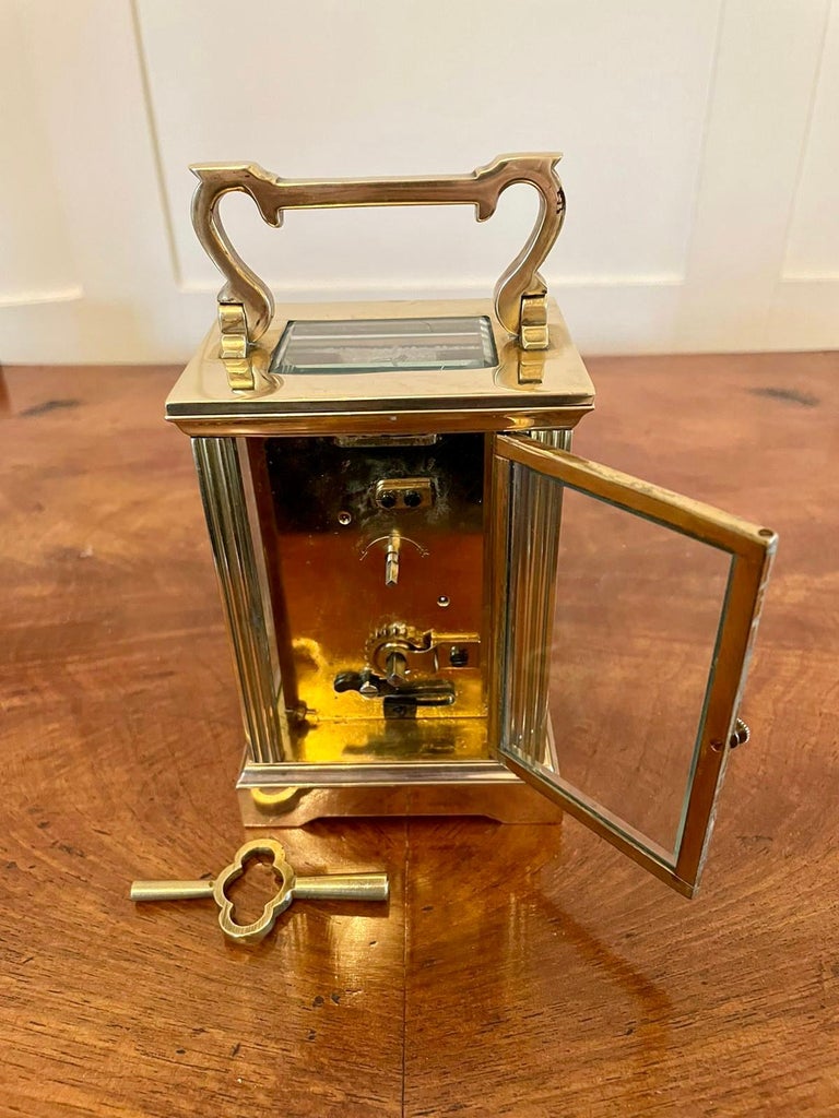Antique Brass Carriage Clock For Sale at 1stDibs