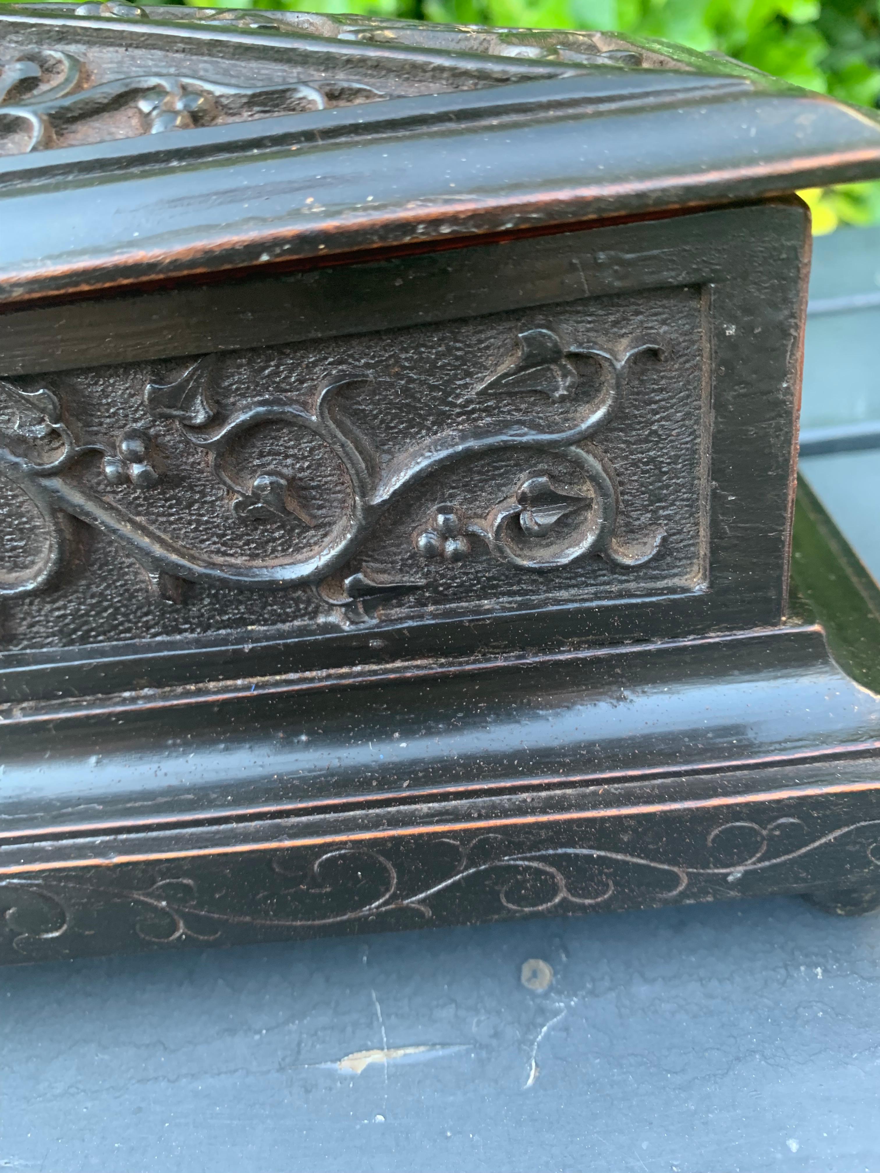 Antique and Beautifully Hand Carved Mid-1800s Gothic Revival Tomb Shape ...