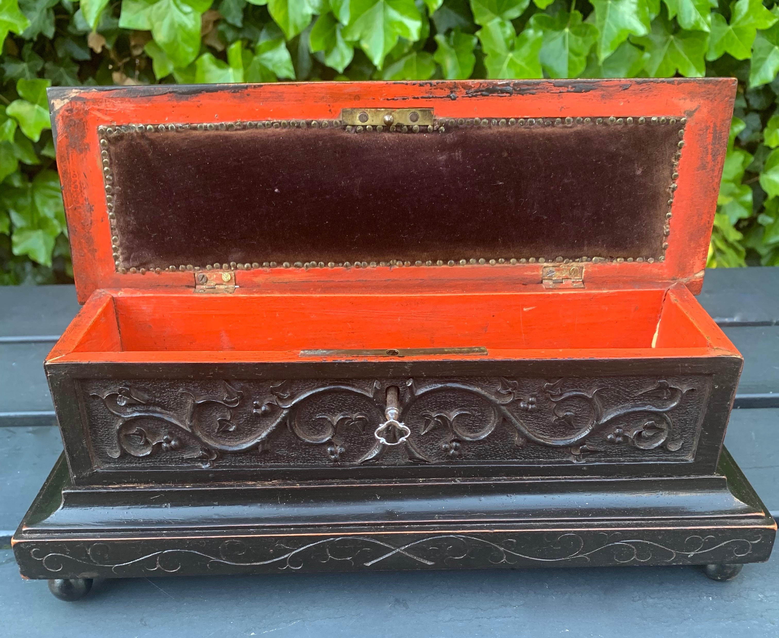 Antique and Beautifully Hand Carved Mid-1800s Gothic Revival Tomb Shape ...