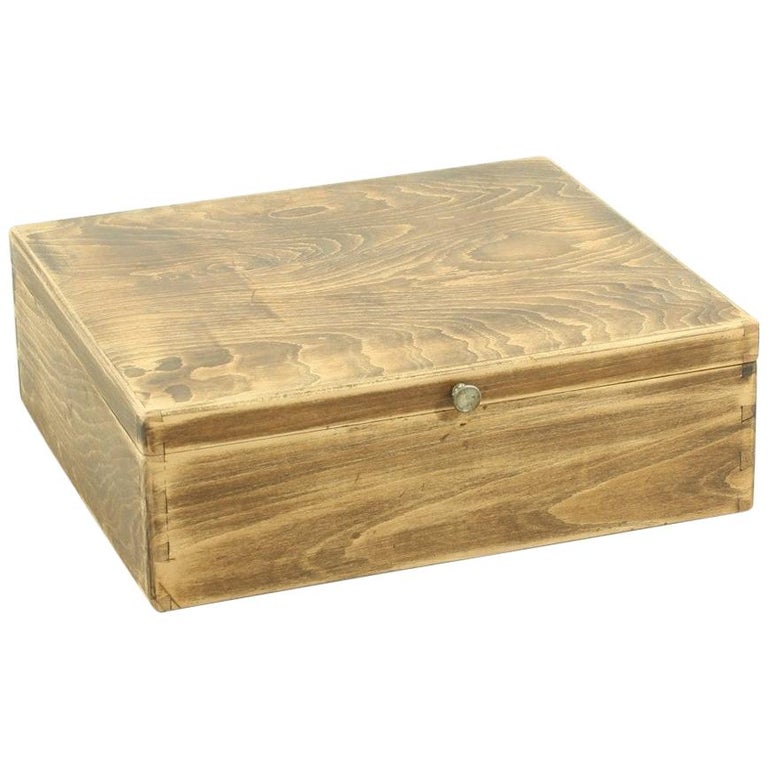 Antique Beech and Plywood Chest at 1stDibs