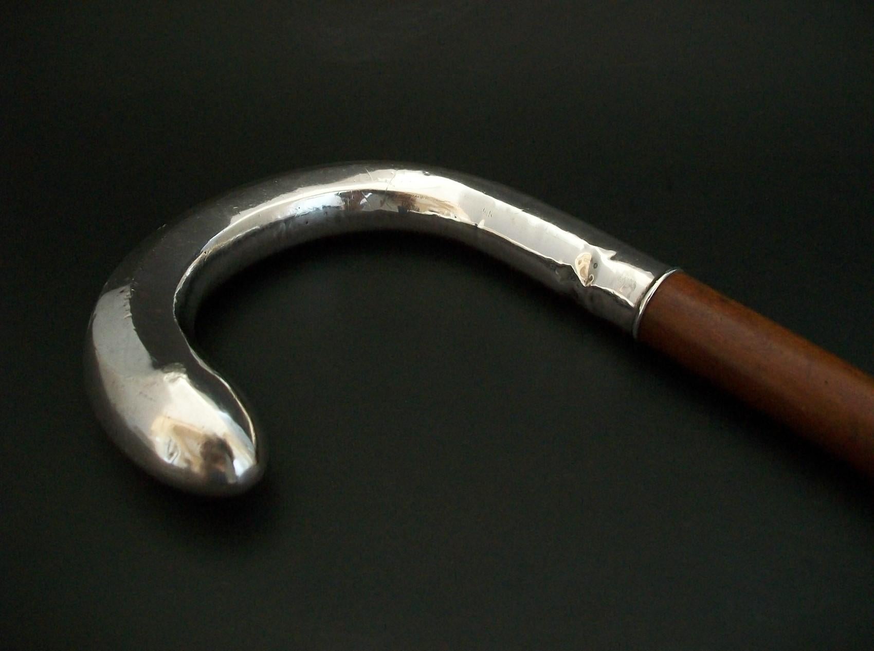 Antique Beechwood Walking Stick with Silver Handle - Germany - circa ...