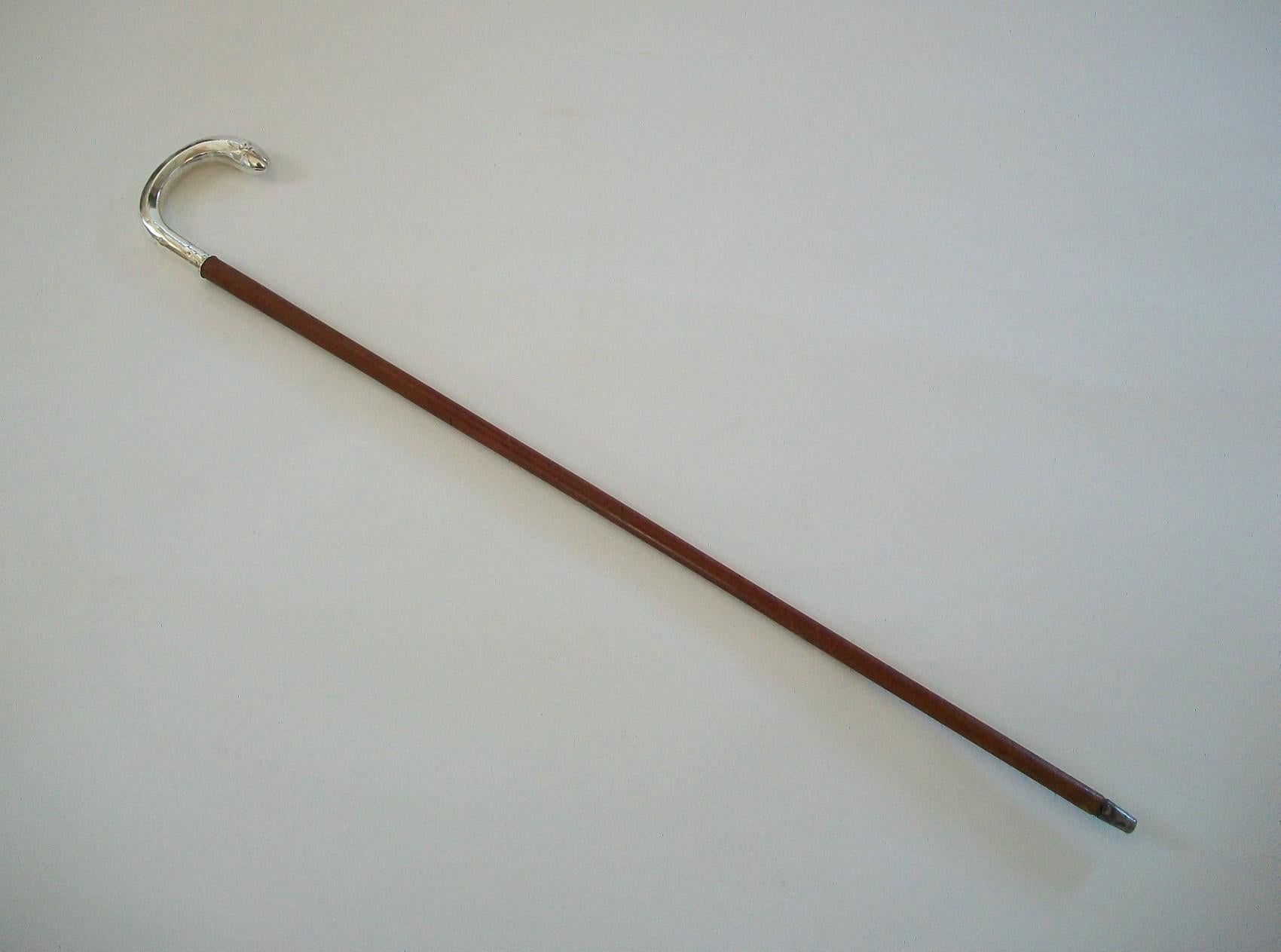 Antique Beechwood Walking Stick with Silver Handle - Germany - circa ...