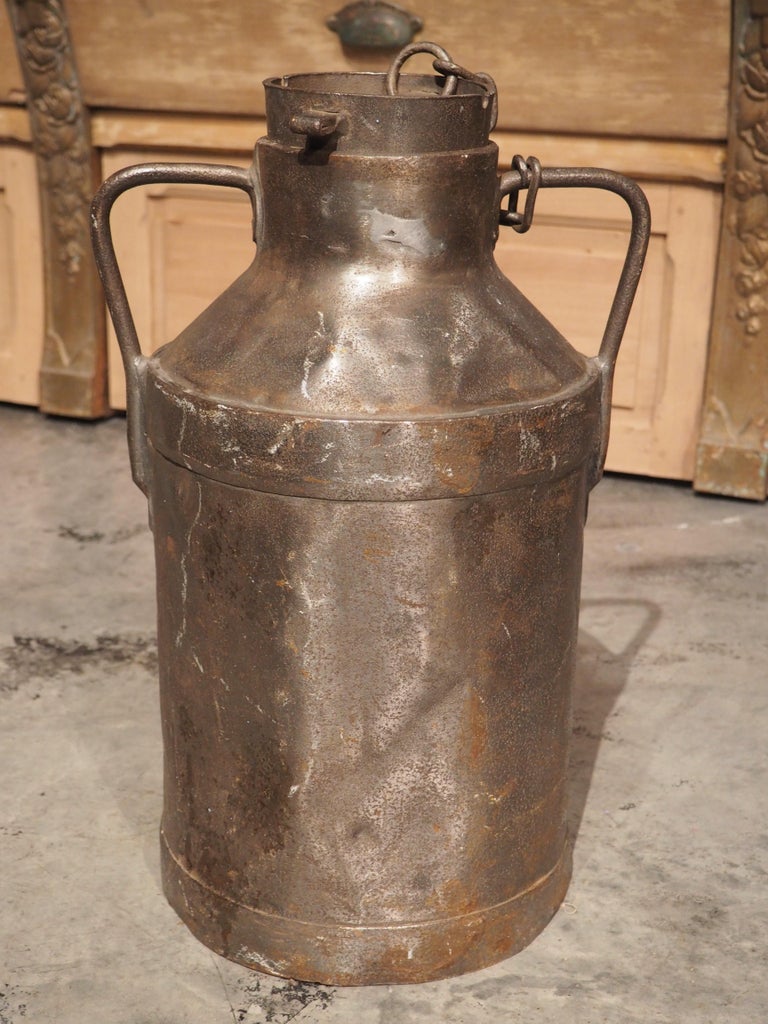 Antique Belgian Cast Iron Milk Container, circa 1920s For Sale at 1stDibs