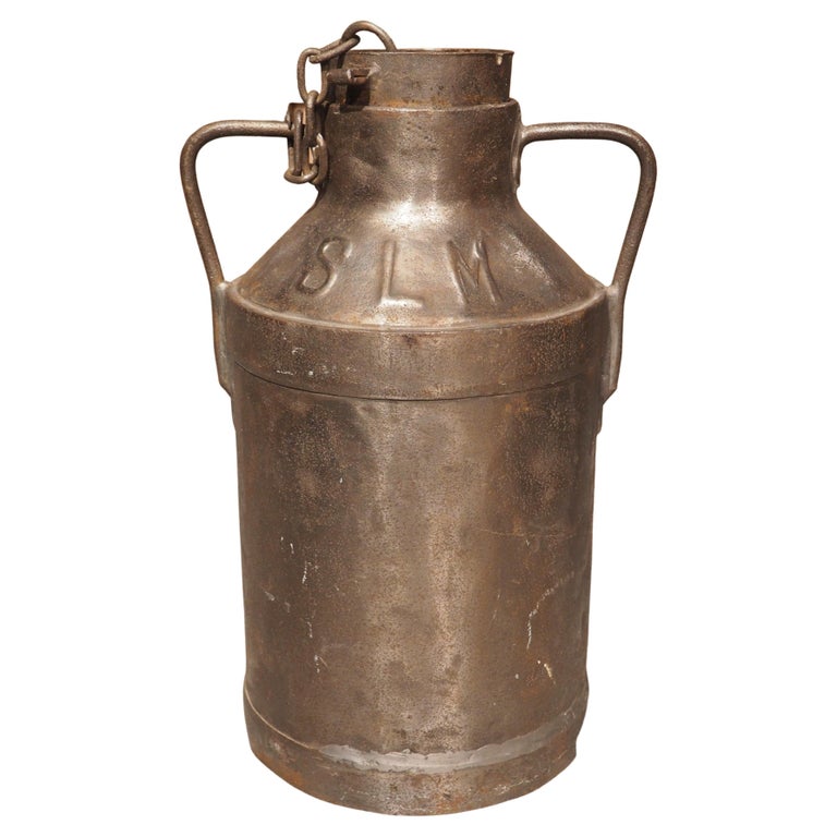 Antique Belgian Cast Iron Milk Container, circa 1920s For Sale at 1stDibs