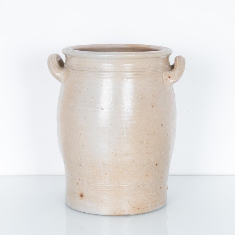 Antique Belgian Farmhouse White Ceramic Pot For Sale at 1stDibs