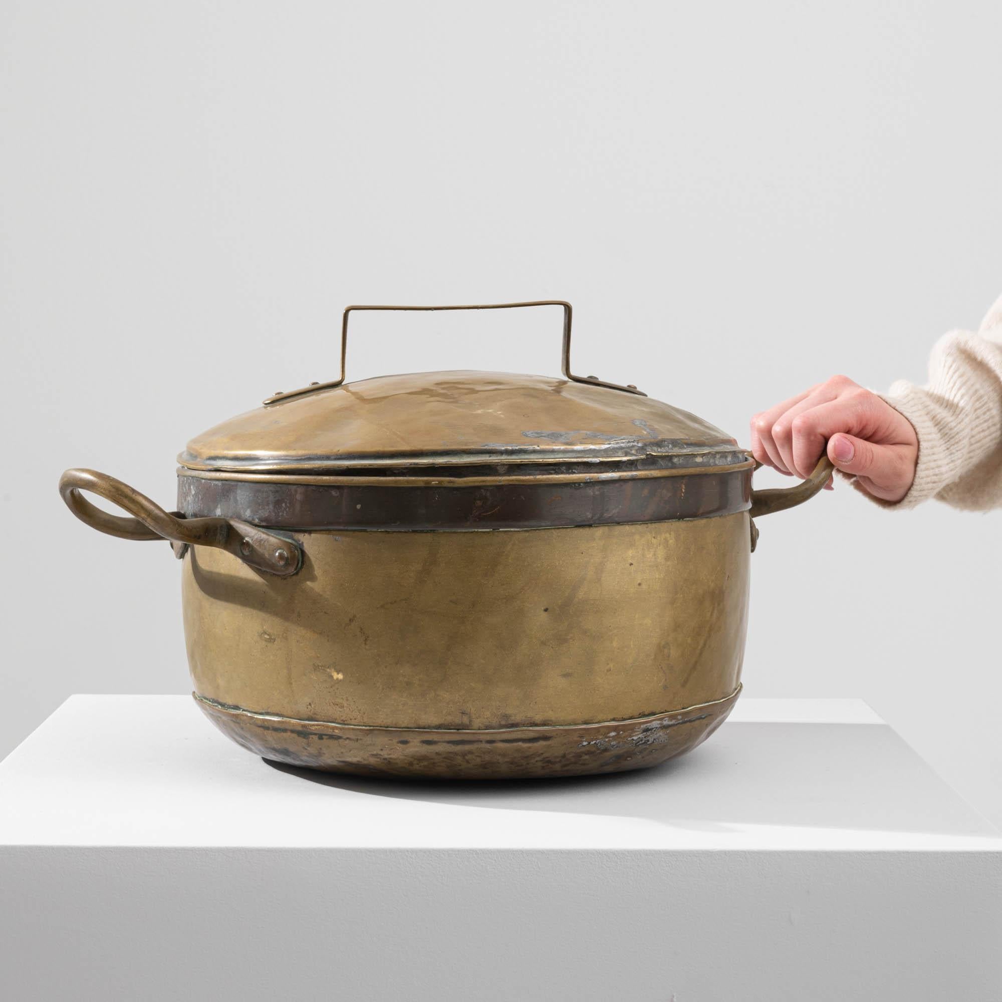 Antique Belgian French Pot with Lid For Sale at 1stDibs