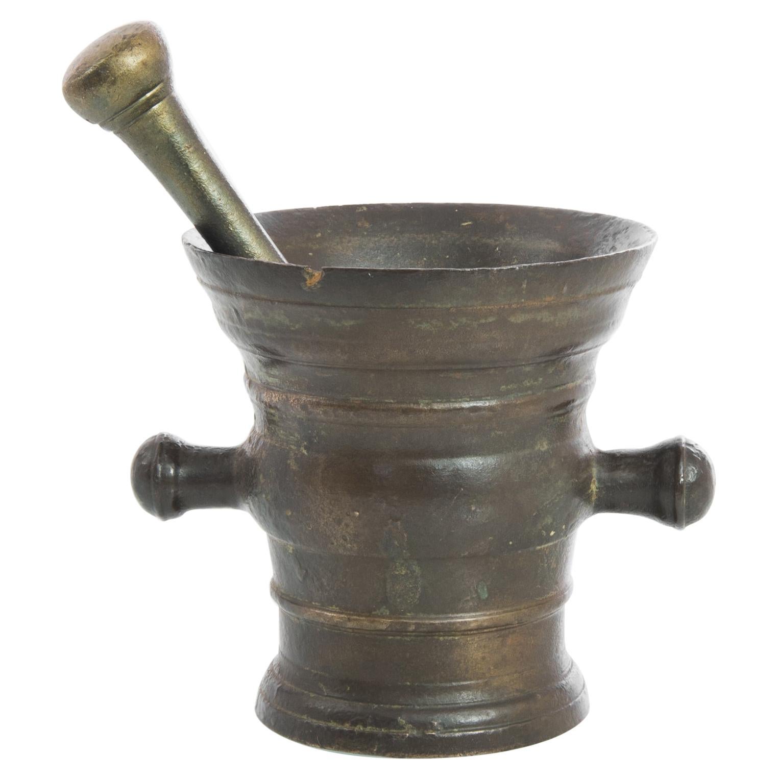 Antique Belgian Metal Mortar at 1stDibs
